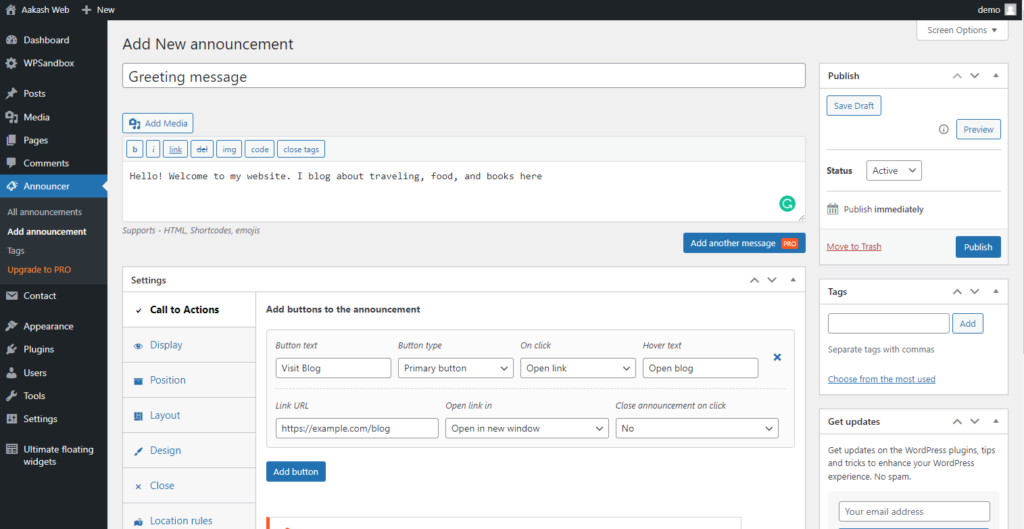 How to Greet Users with Welcome Message in WordPress