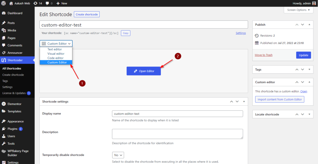 Custom Editor - PRO - Aakash Web