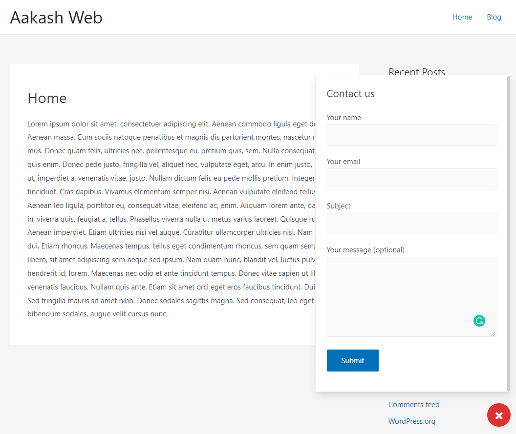 How to Add a Floating Contact Form Popup Widget in WordPress