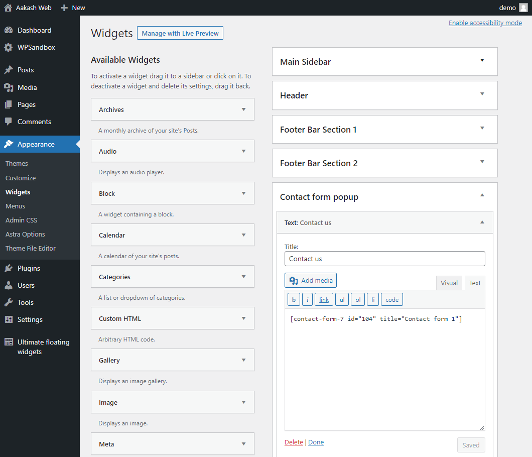 How to Add a Floating Contact Form Popup Widget in WordPress